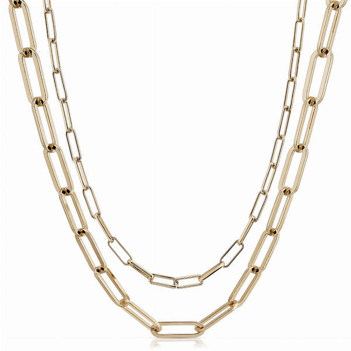 Double Elongated & Large Elongated Link Chain Necklace (pack Of 1 ...