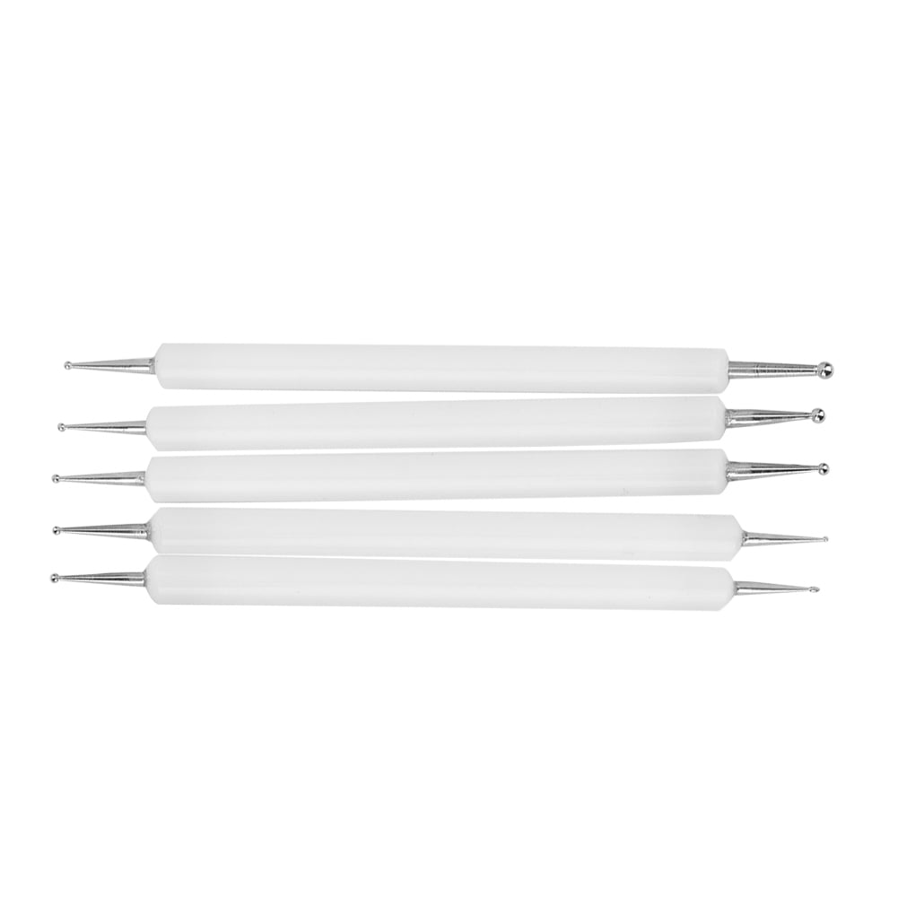 Double End Acrylic Rod Indentation Pen Set, 5pcs, White, DIY Sculpting ...