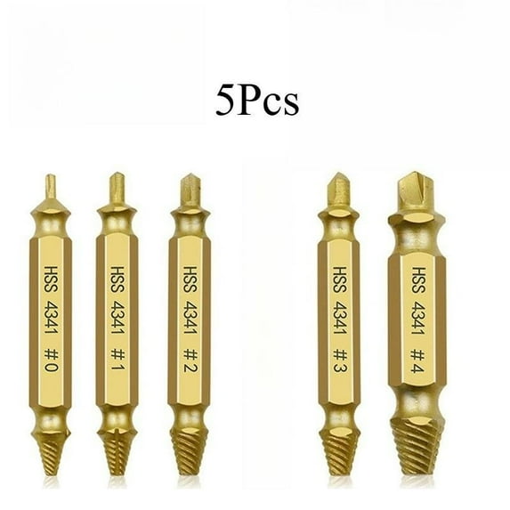 Double-End Screw Extractor Set, High-Speed Steel Damaged Stripped Bolt ...