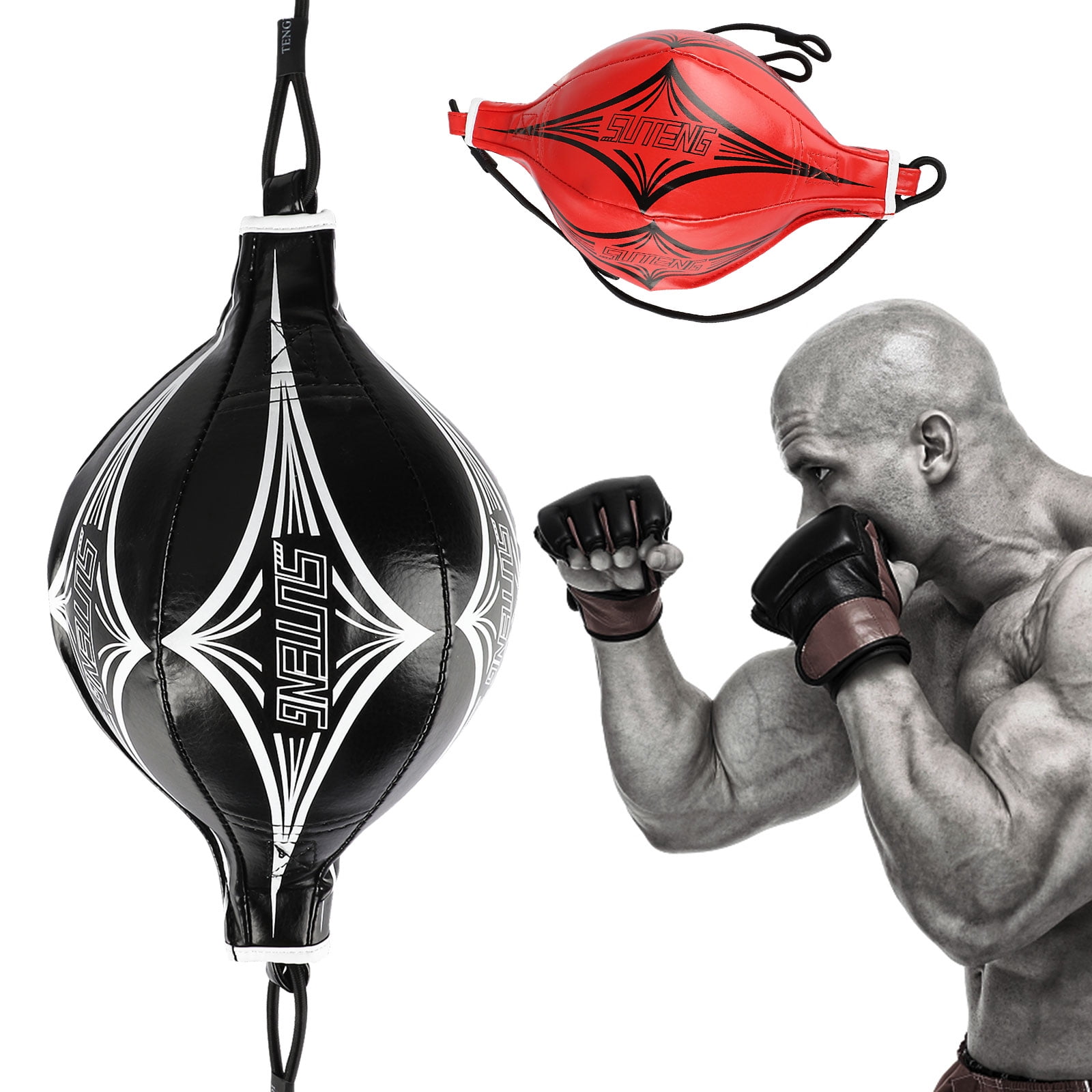 Double End Speed Ball Boxing Dodge Bag MMA Focus Punching Floor to ...