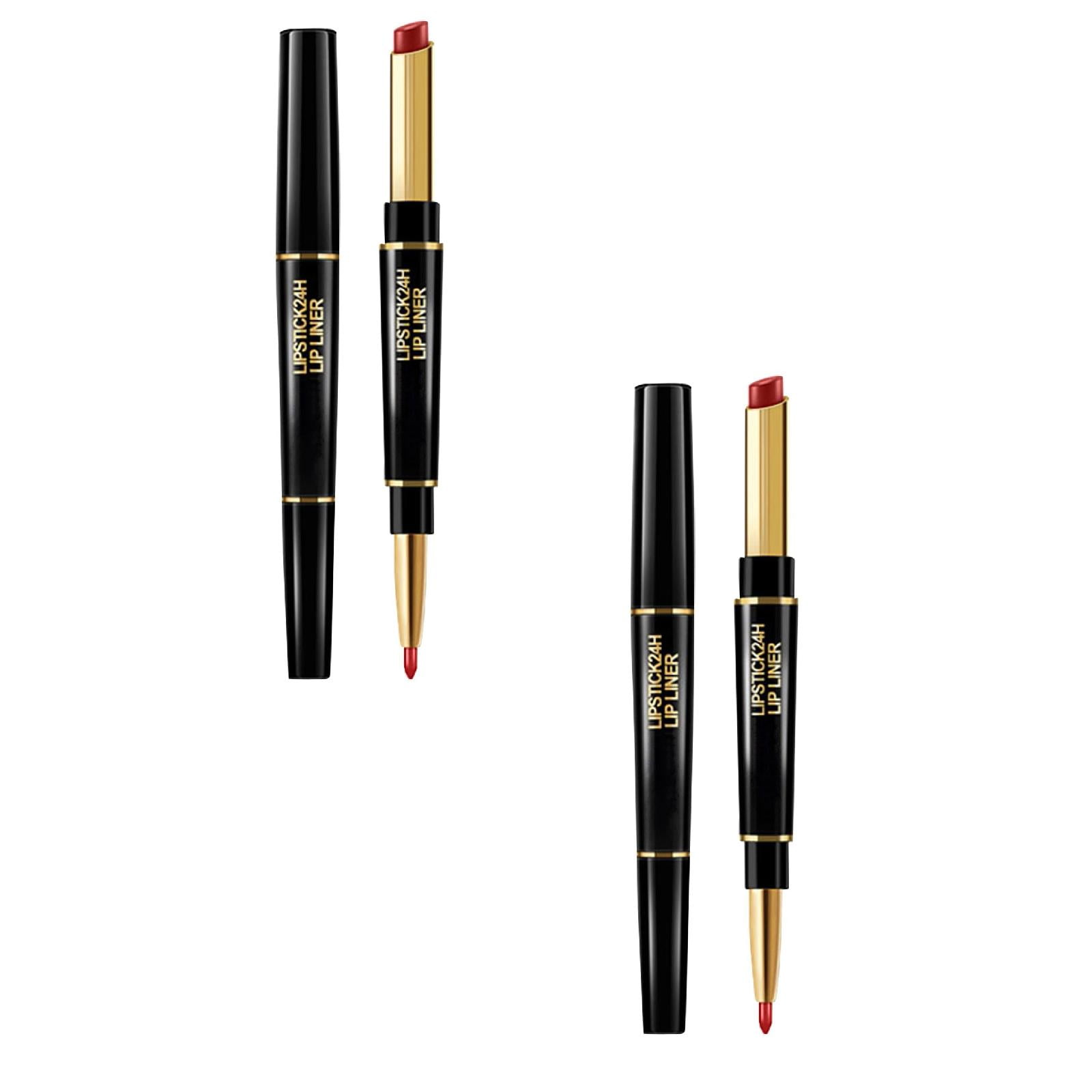 Double Ended 2-in-1 Lip Liner & Lip GLōss, Long-Lasting Velvet Lipstick ...