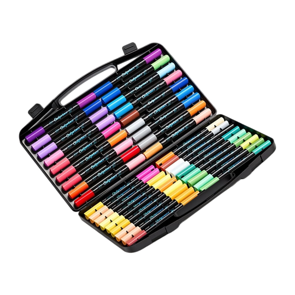 Double Ended Acrylic Paint Marker Set Soft Brush Tip Acrylic Marker ...