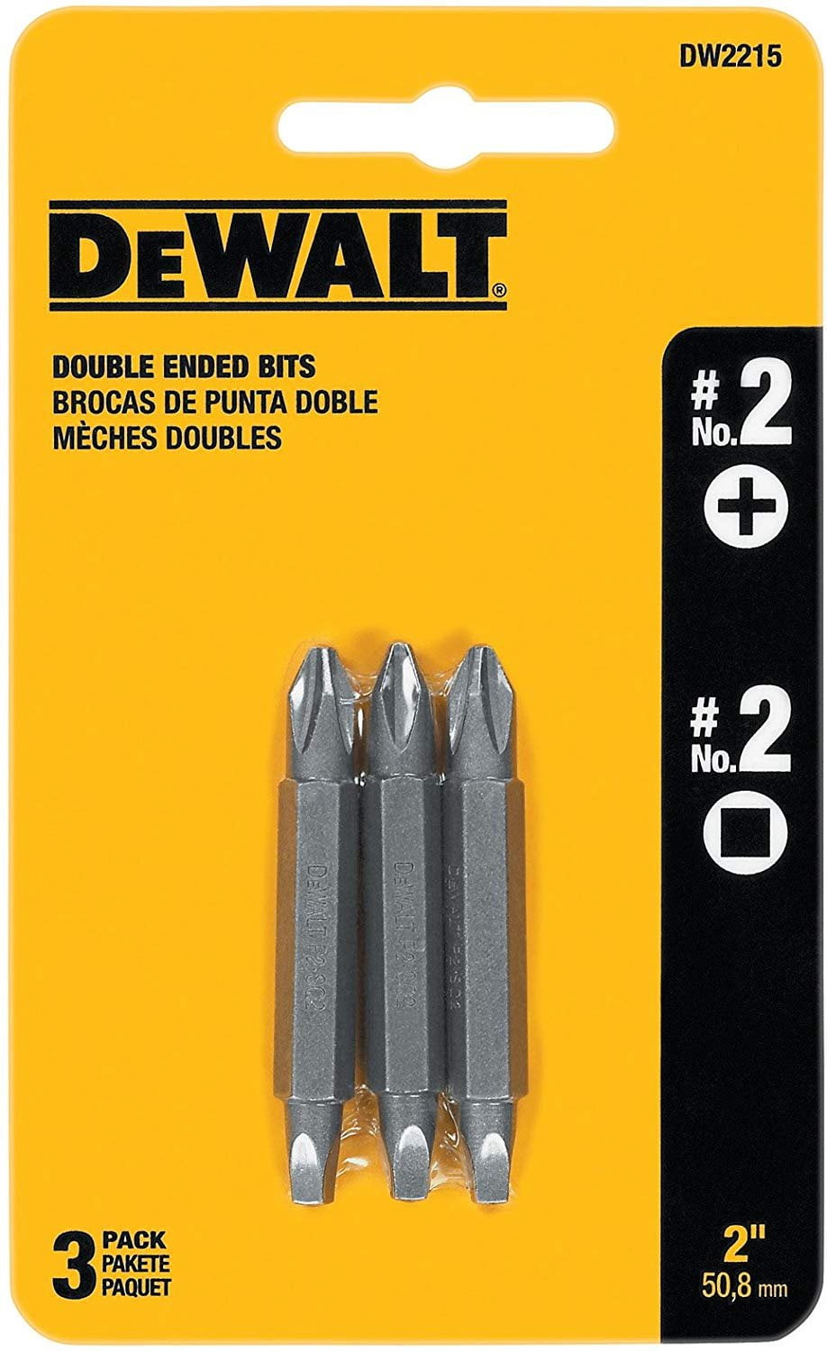 DEWALT DW2215 #2 Phillips and #2 Square Recess Double Ended Screwdriver ...