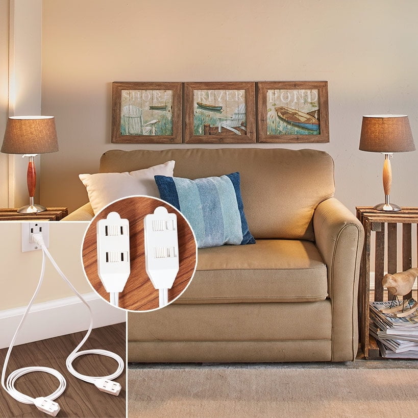 Split Extension Cord Power Strip - 6 Polorized Outlets and 2 Cords ...