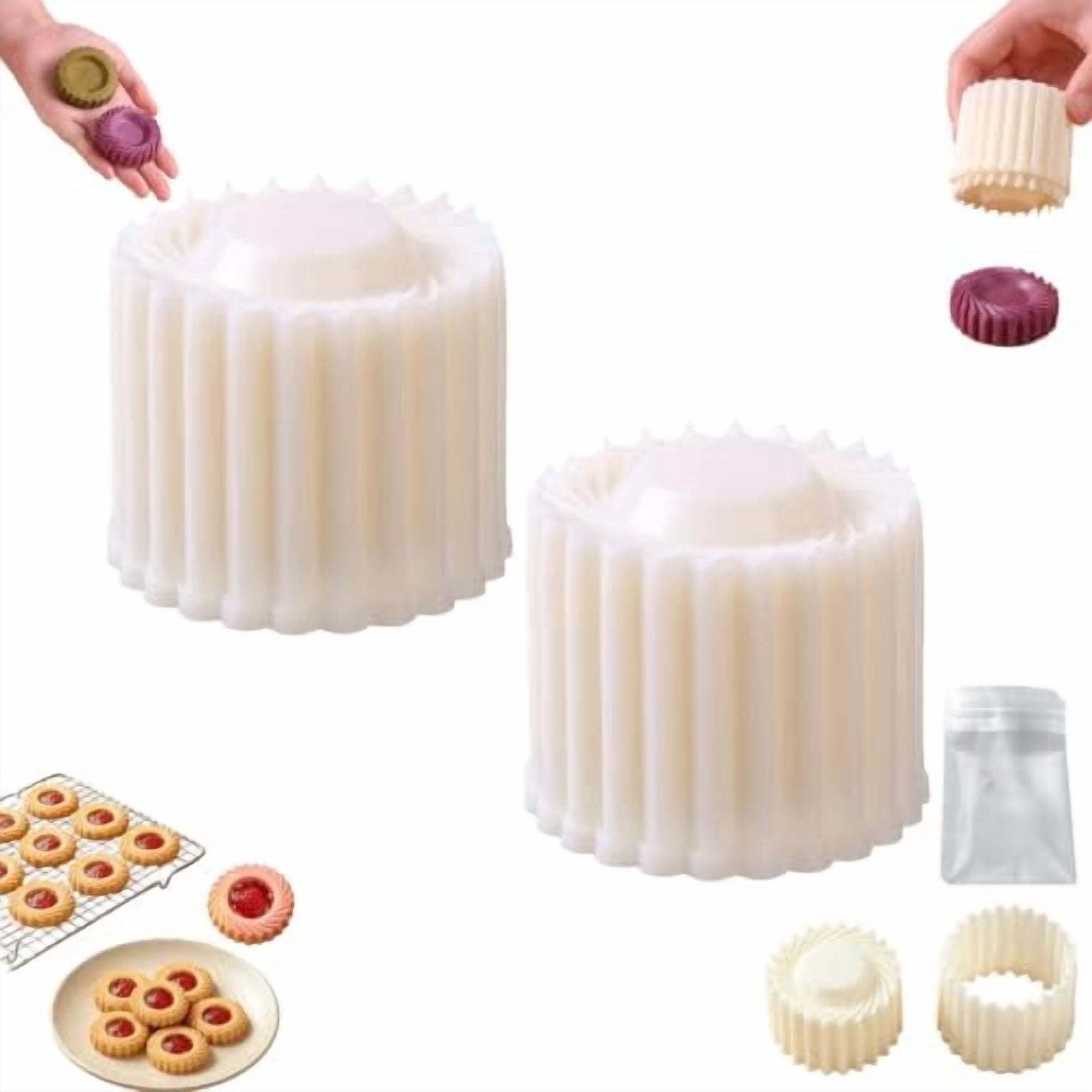 Double-Ended Pastry Mold 2 in 1 Hand-Press Mooncake Mold for DIY Baking ...