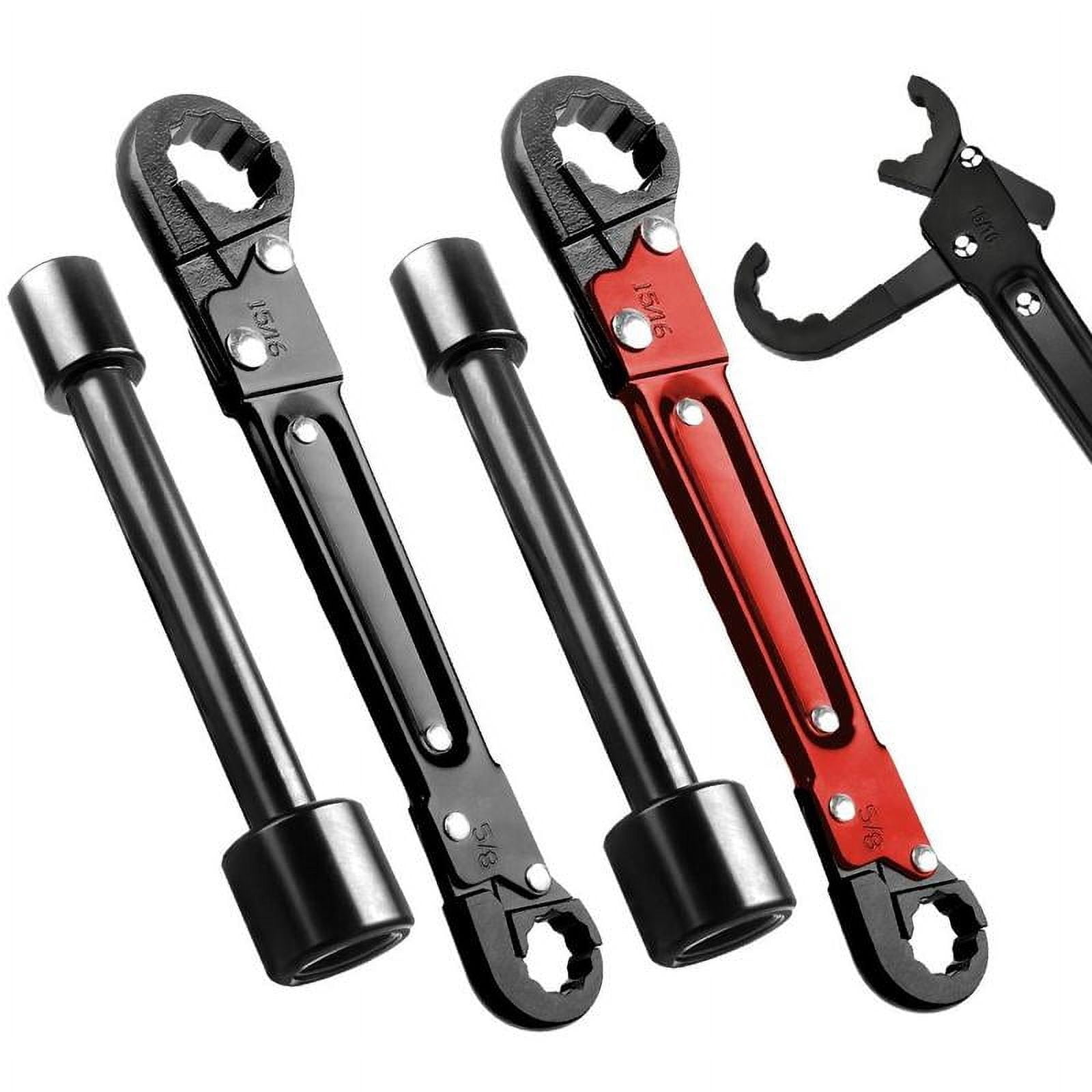 Double Ended Pipe Wrench Set - Professional Heavy Duty Adjustable ...