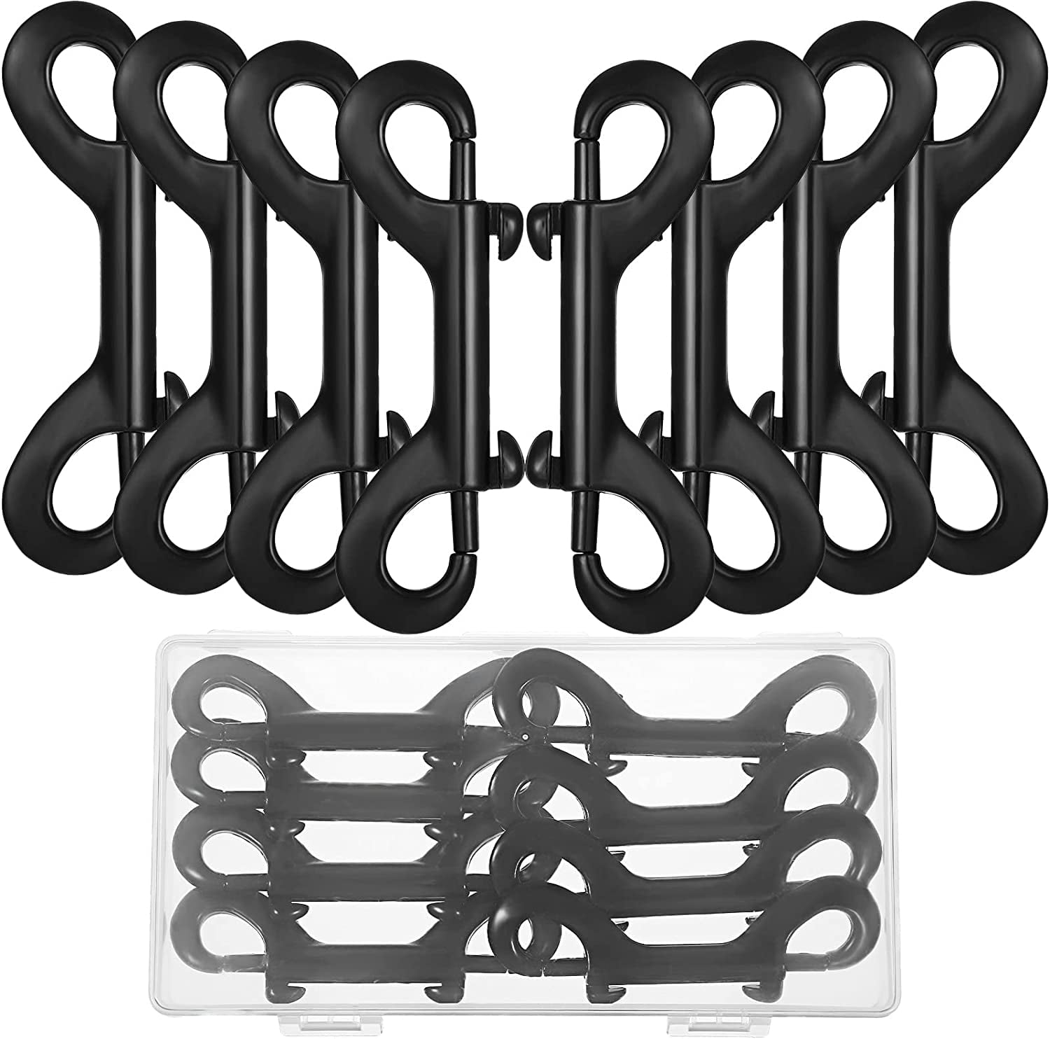 Ziediop Double Ended Snap Hooks, Heavy Duty Zinc Alloy, Black Clips, 3. ...