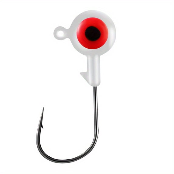 Double Eye Reinforced Lead Head Hook Lure Fish Hook with Reverse Barbs ...