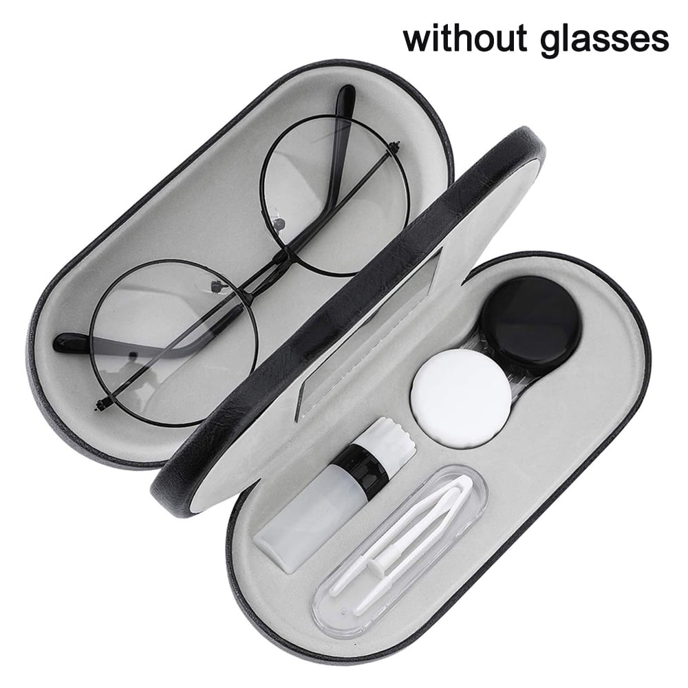 Double Eyeglass Case, Contact Lens Case With Mirror Tweezers Remover, 2 ...