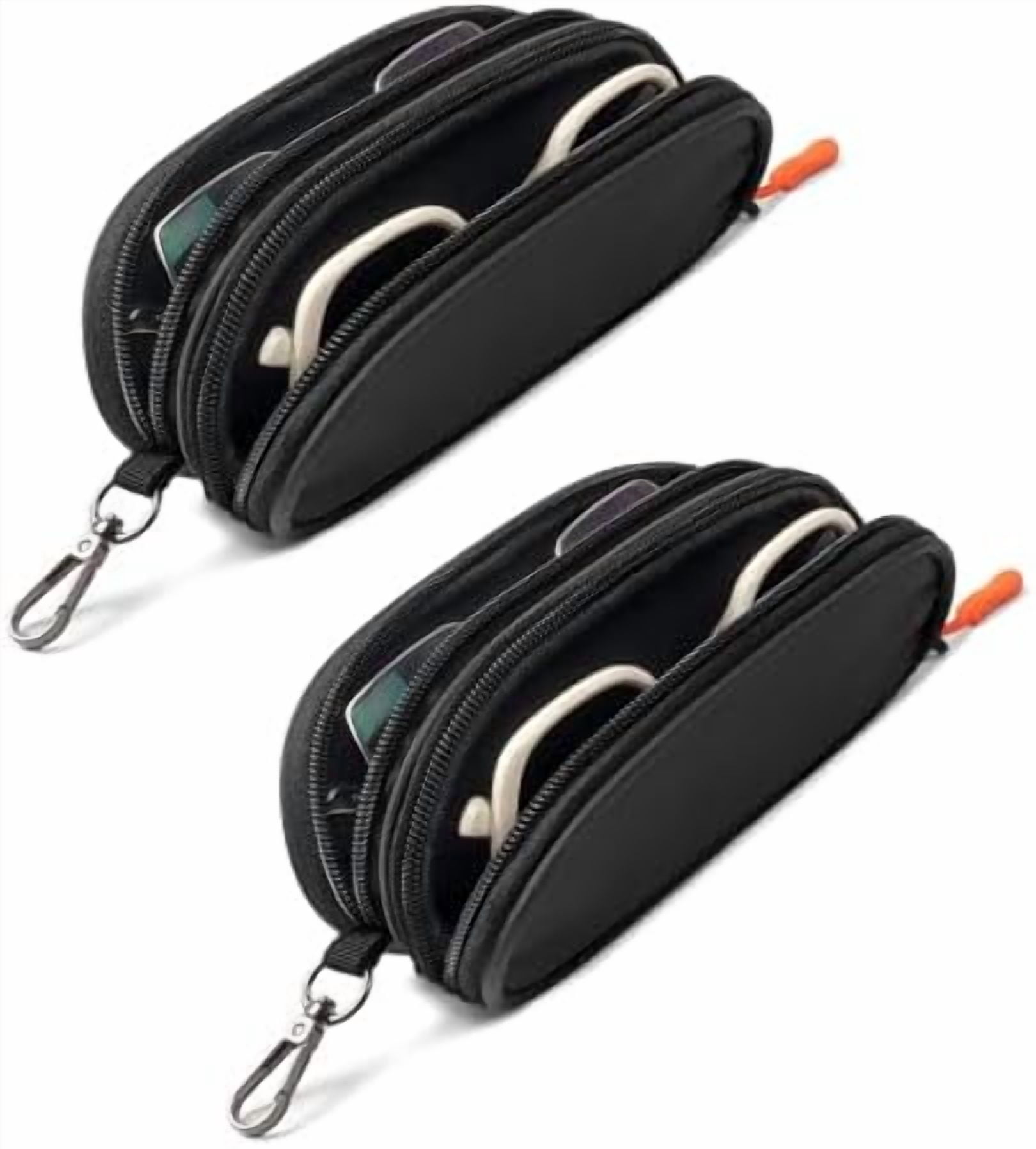 Double Eyeglasses Case Soft Portable Zipper Sunglasses Pouch with ...