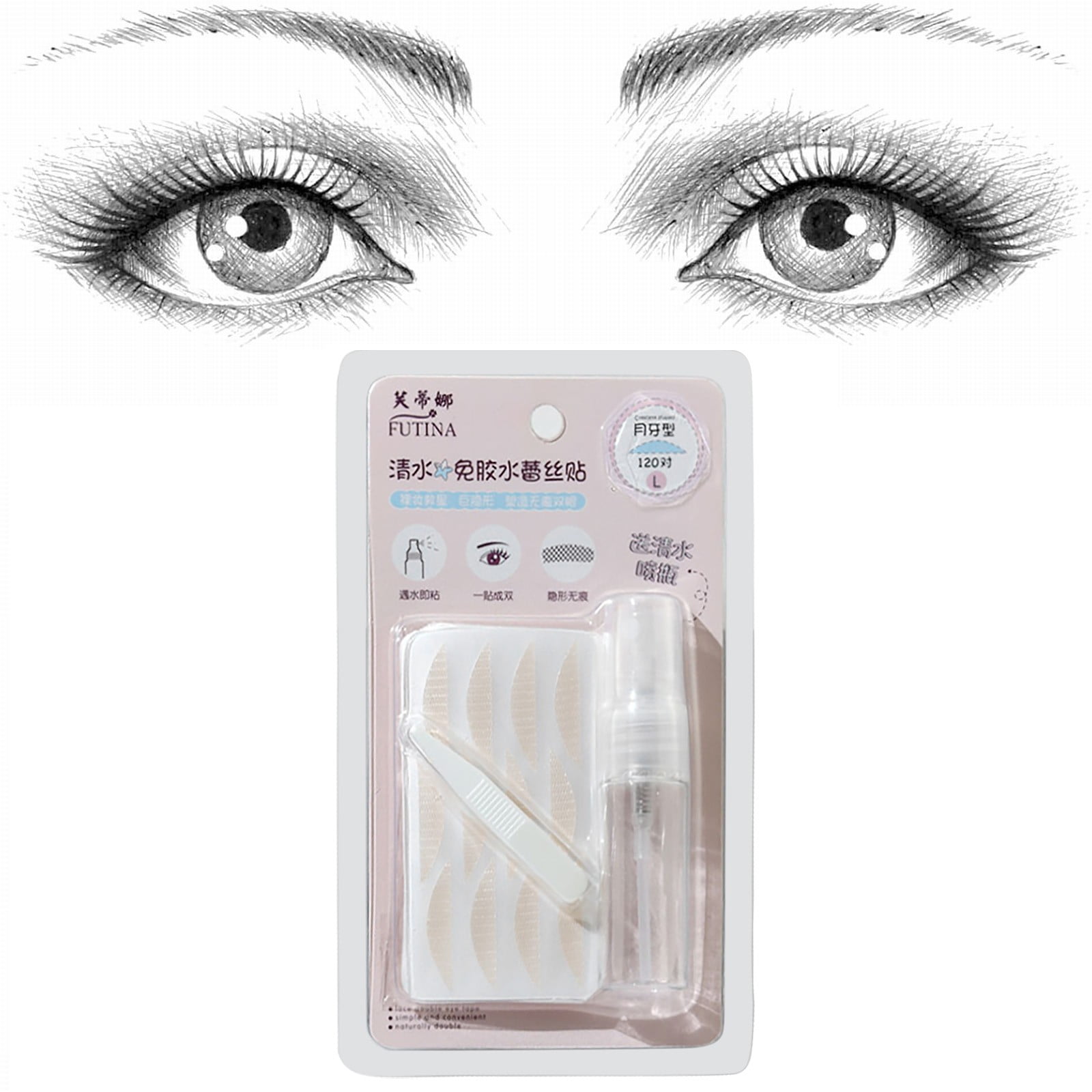 Double Eyelid Stickers - 120 Pieces Natural Fiber Double Eyelid Tape ...