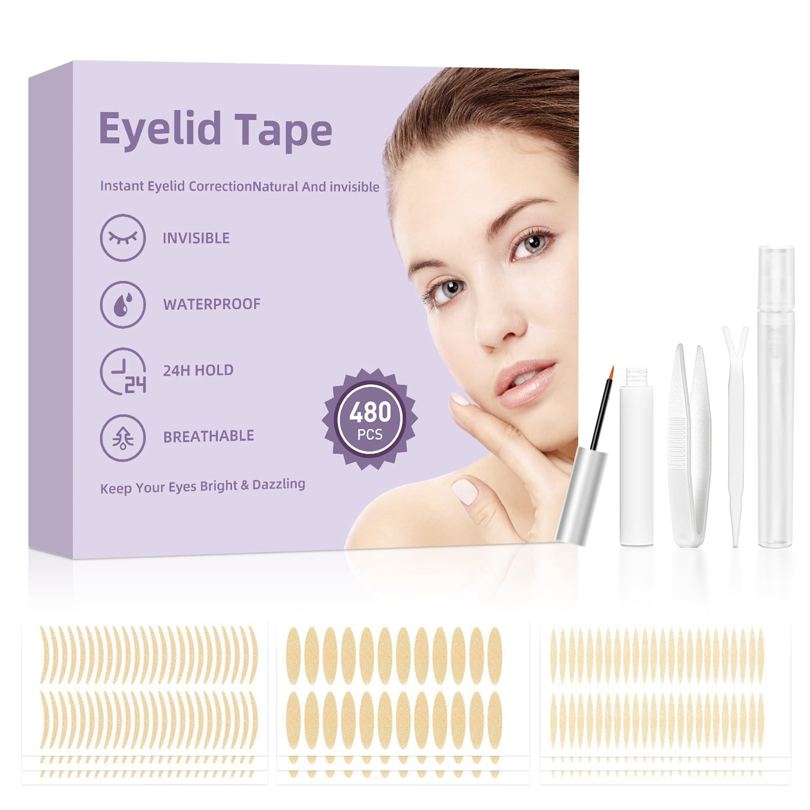 Double Eyelid Tape 480 TSF6 Pcs,Create Perfect Double Eyelids, Lift ...