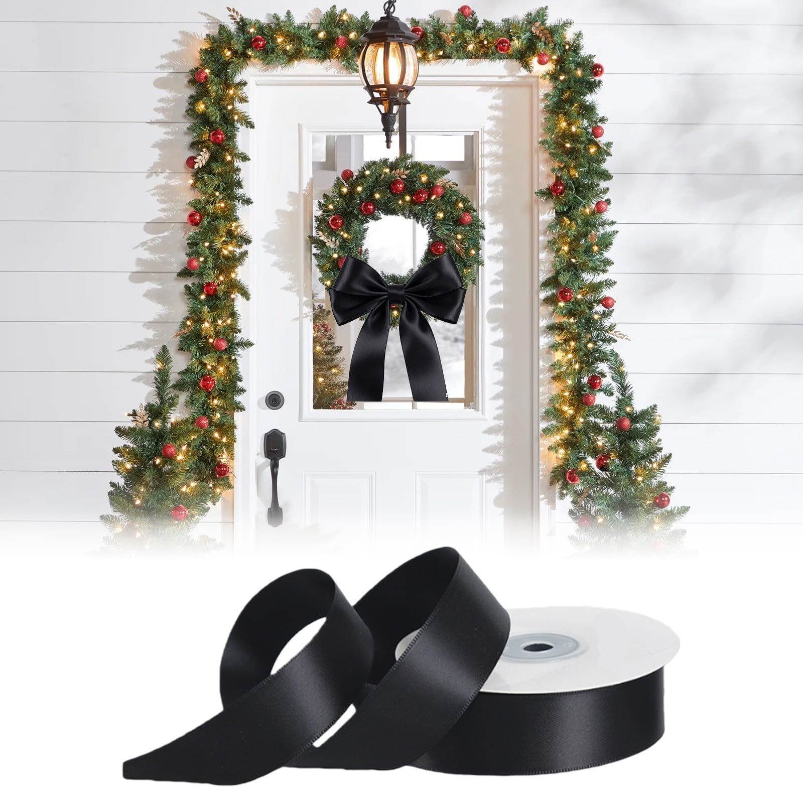 Double Faced Light Baby Satin Ribbon - 1” X Continuous 25 Yards, Use for Bows Bouquet, Wrapping ...