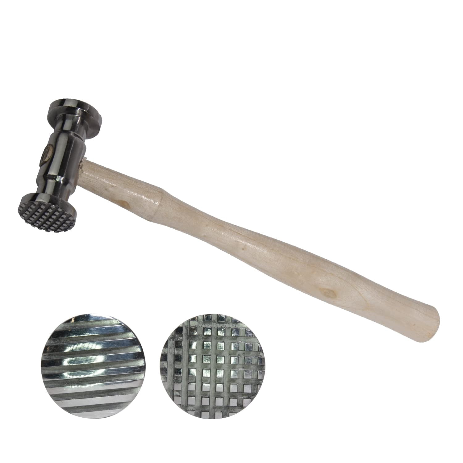 Double-Faced Texture Hammer with 2 Faces Round Checkered and Wide ...