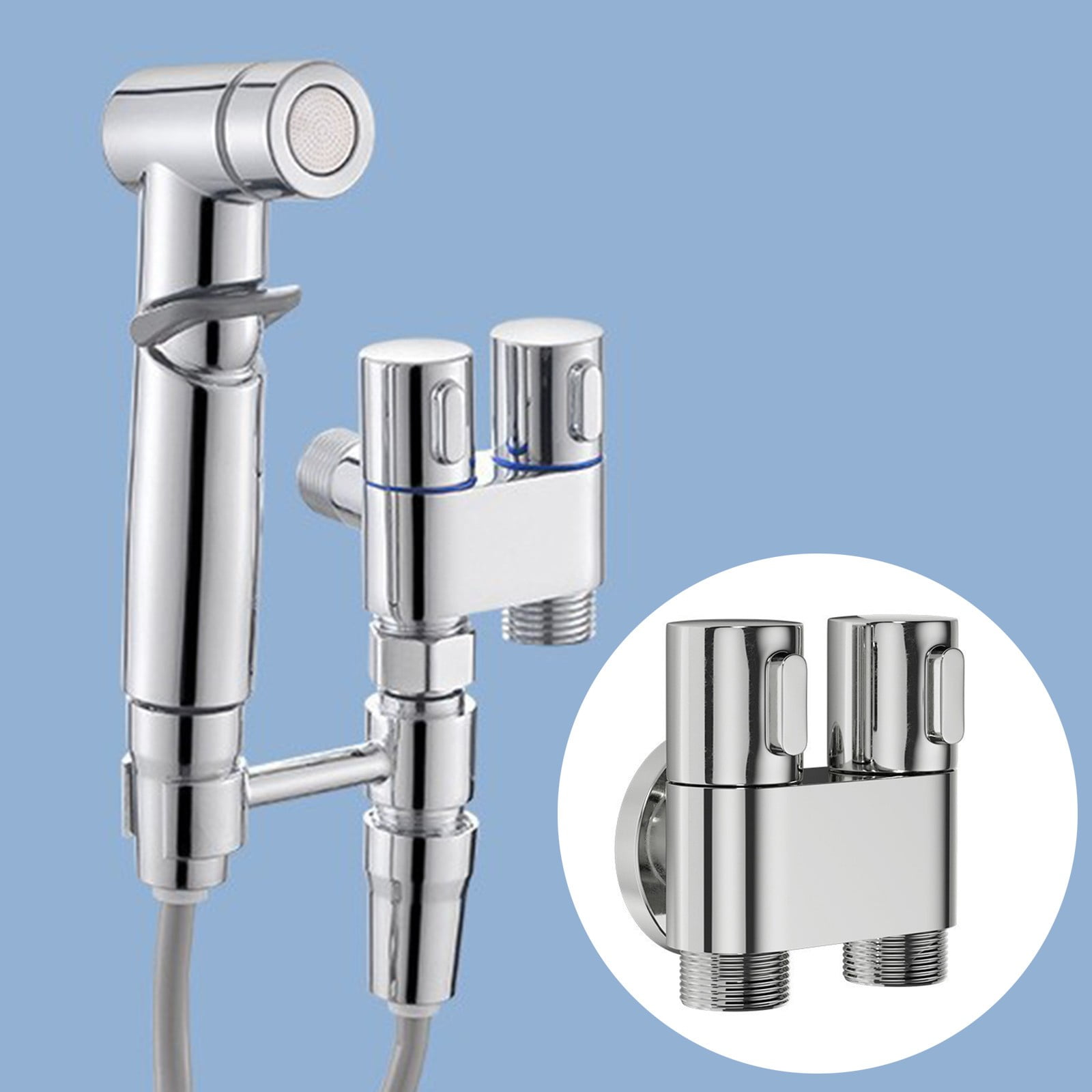 Double Faucet Silver [Main Body] Clearance! Double Faucet Adapter for ...
