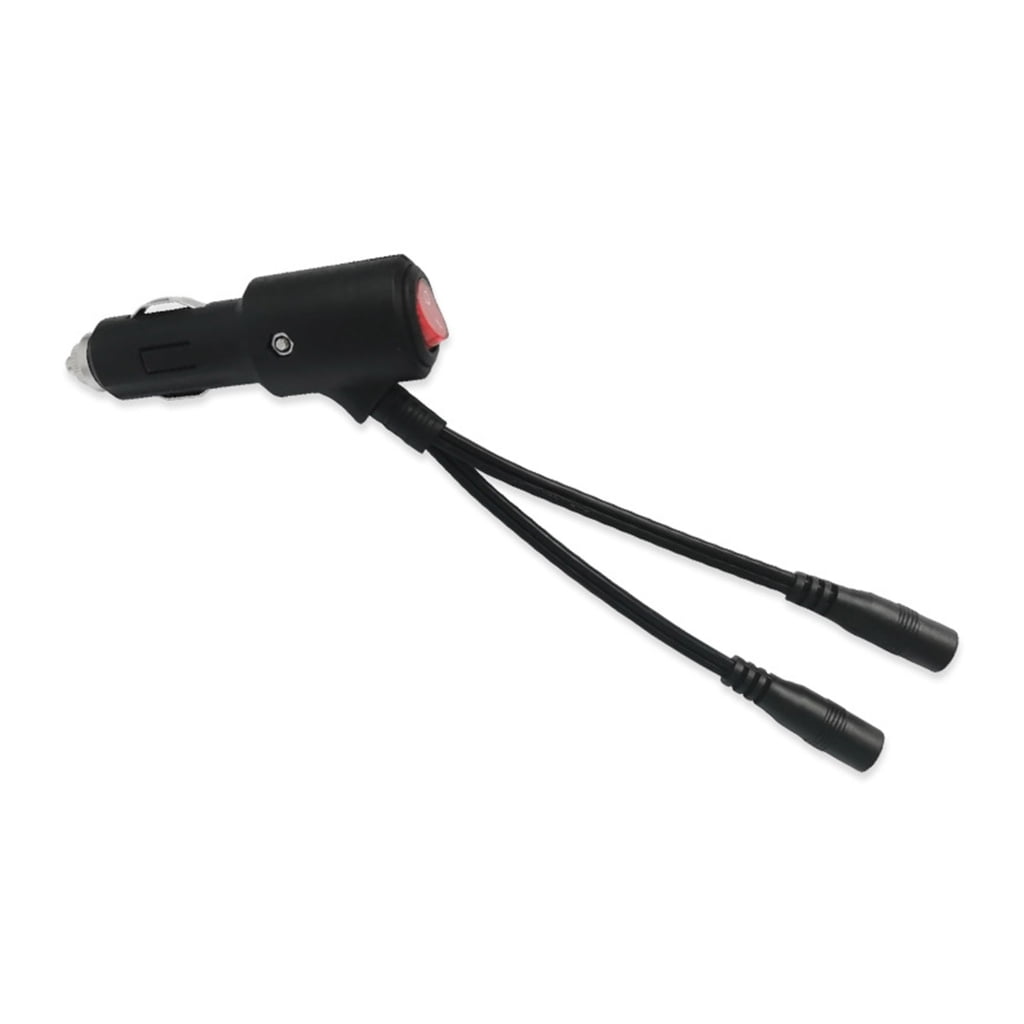 Double Female DC5.5x2.1mm Port Car Charger Cable 12V-24V Cigarettes ...