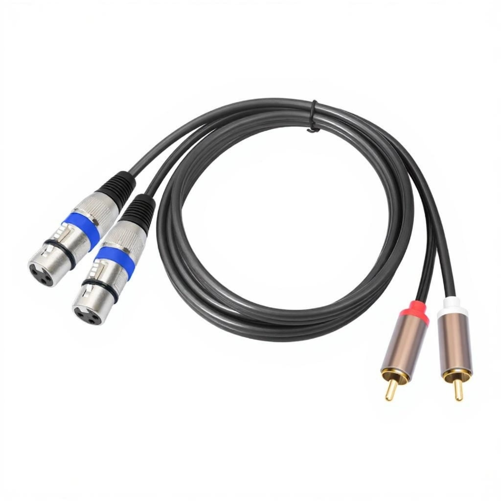 Double Female to Double Male Metal Texture Sound Cable Gold Plated ...