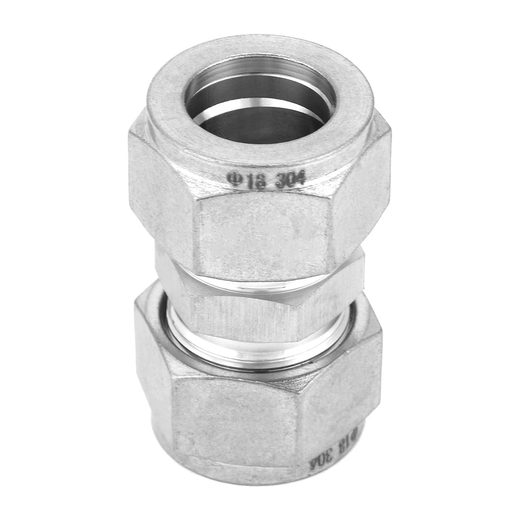 Double Ferrule Joint Connector Stainless Steel Pipe Fitting - Walmart.com
