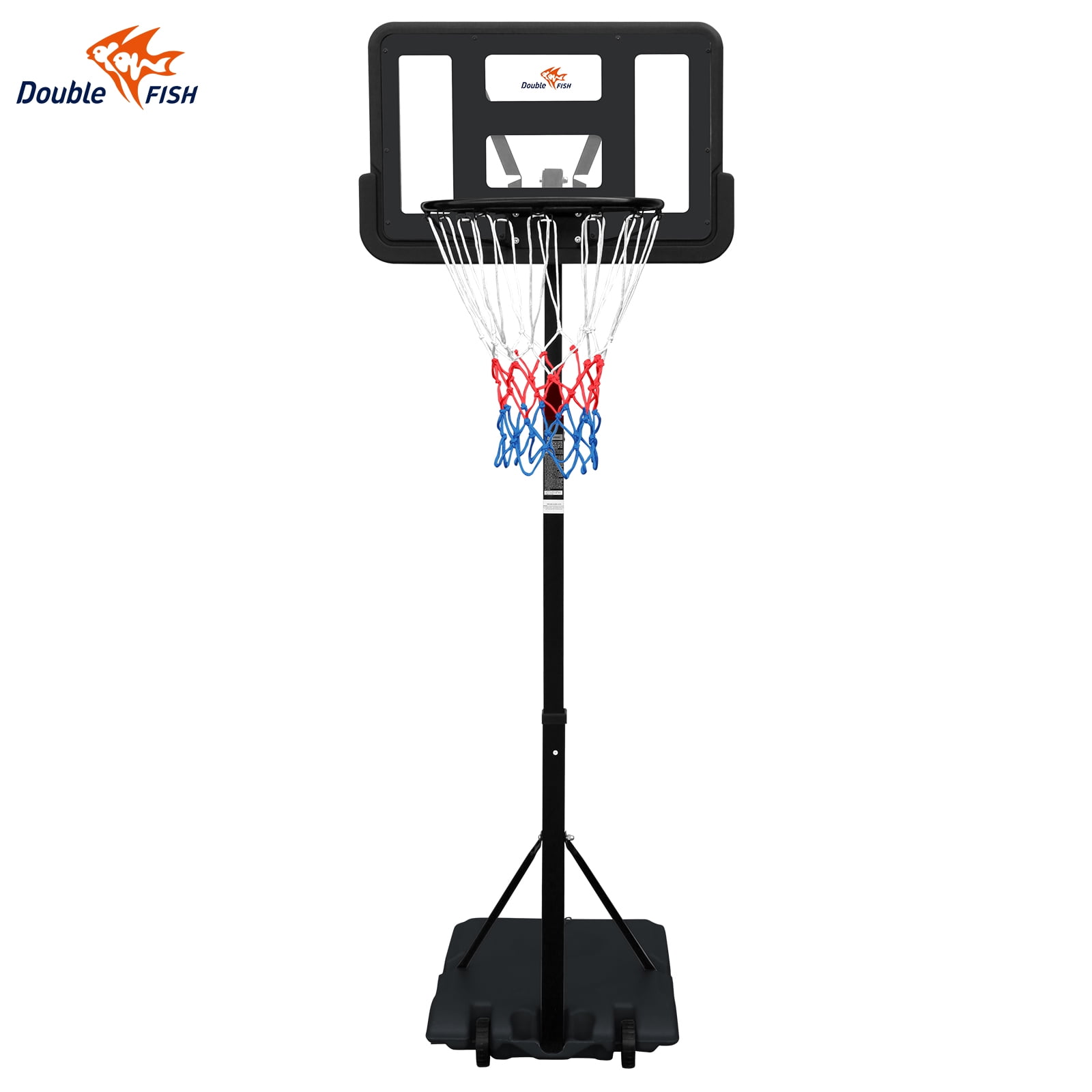 Double Fish 4.8-7.7ft Adjustable Portable Basketball System, 28 ...