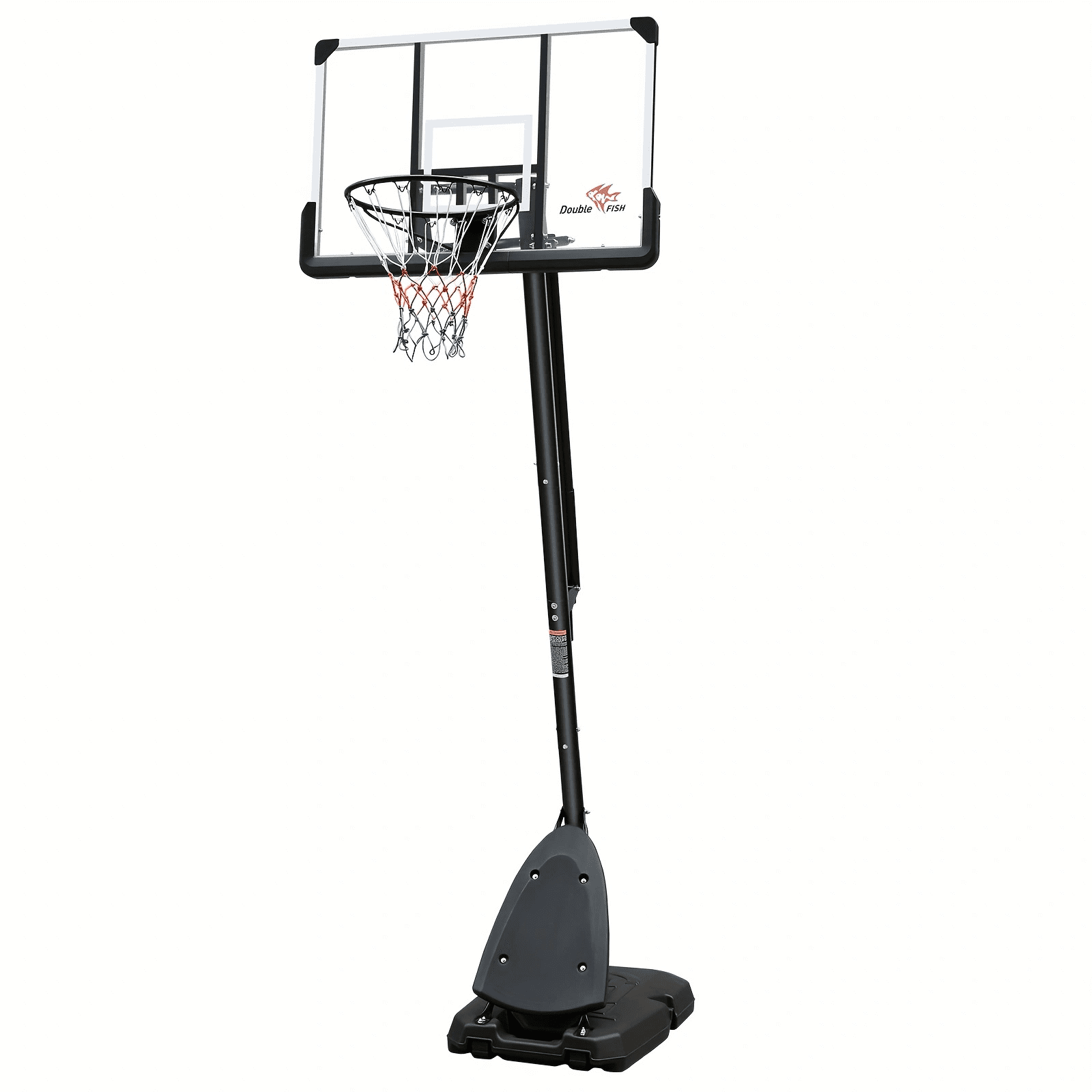 Double Fish Portable Basketball Hoop System Height Adjustable 7.4-10ft ...