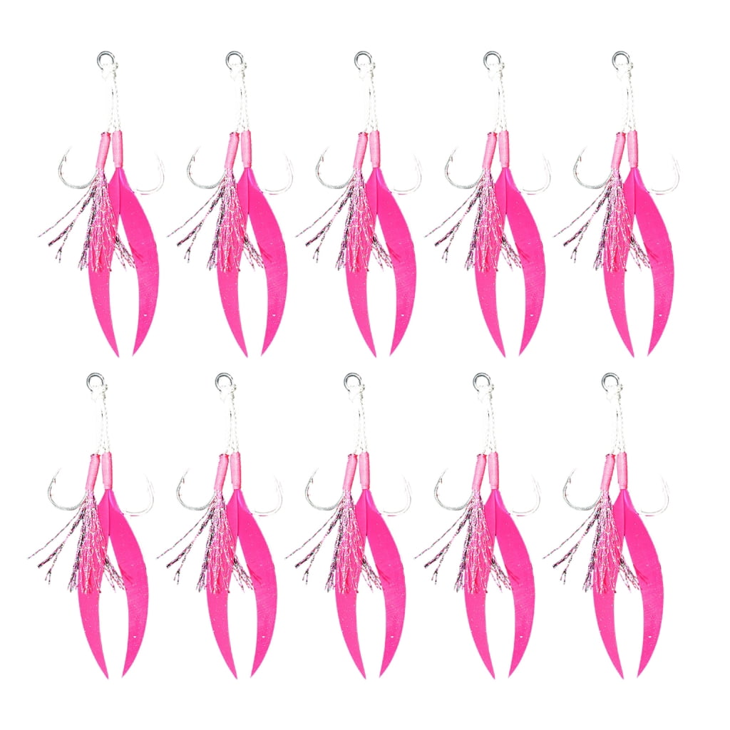 Double Fishing Assist Hook for Vertical Jigging Lures, 10Pcs Jigging ...