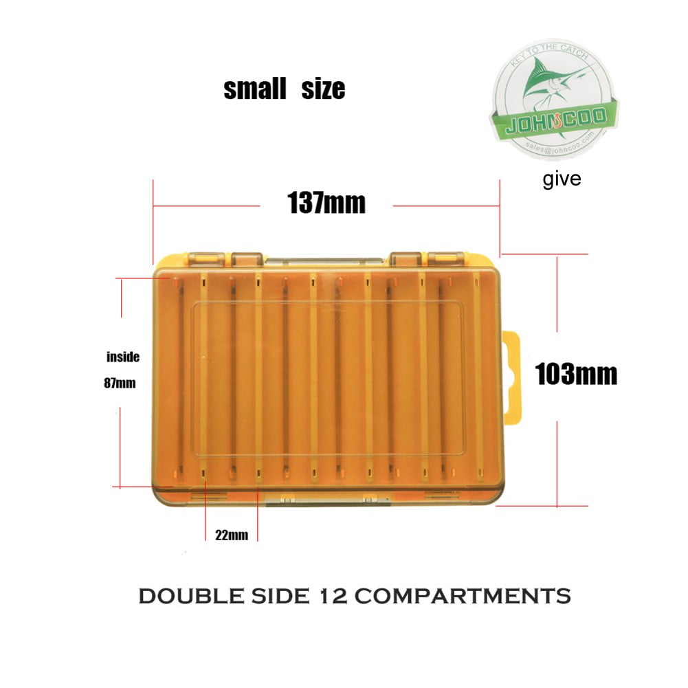 Double Fishing Tackle Box 12 Compartments Lure Hook Storage Bait ...