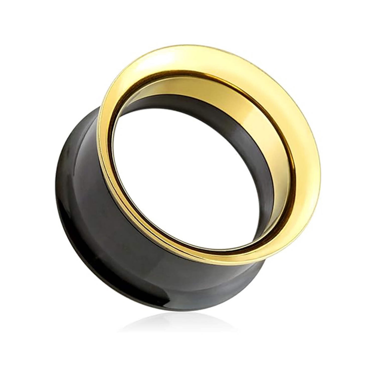Double Flared Black Gold Screw Fit Plug Ear Tunnel 8 to 1" Gauge - Set ...