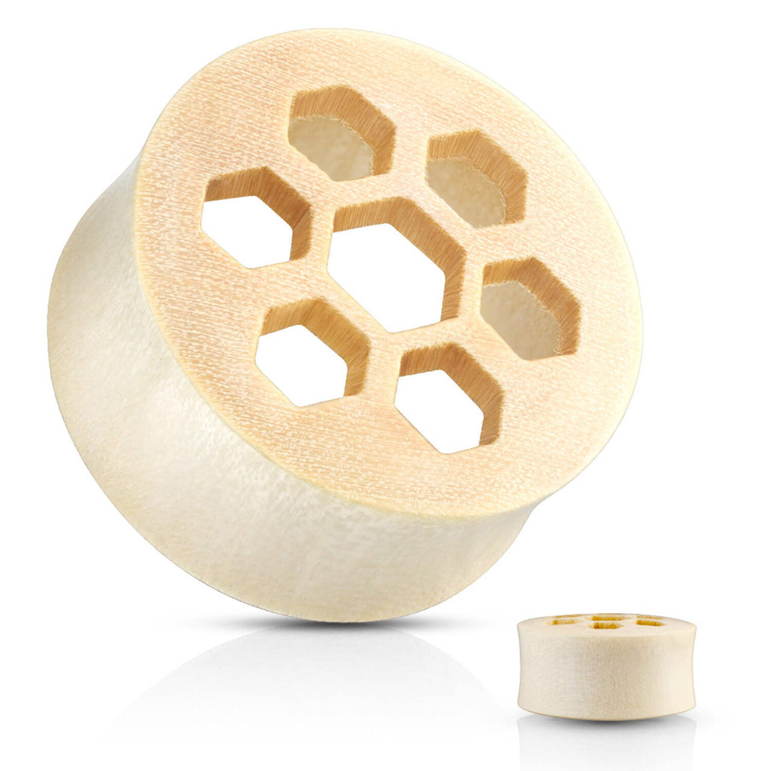 Double Flared Wood Plugs Ear 00 to 1" Gauge With Honey Comb - Pair ...