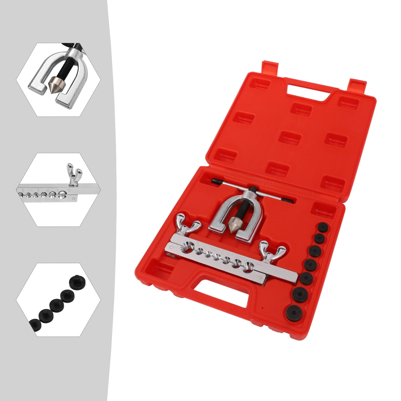 Double Flaring Pipe Clamp Brake Line Fixture Tubing Tool W/ 7 Sizes ...