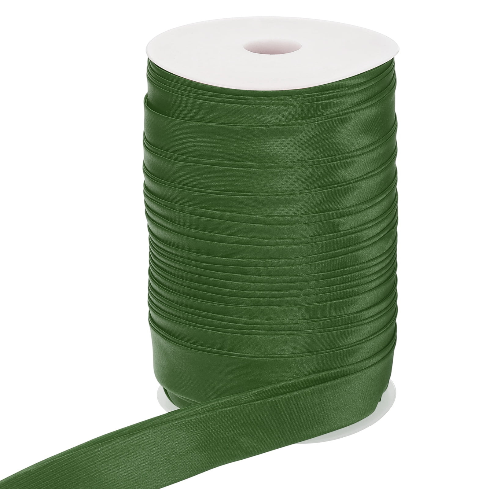 Uxcell Double Fold Bias Tape, Continuous Bulk Satin Fabric for Sewing and Quilting Deep Green ...