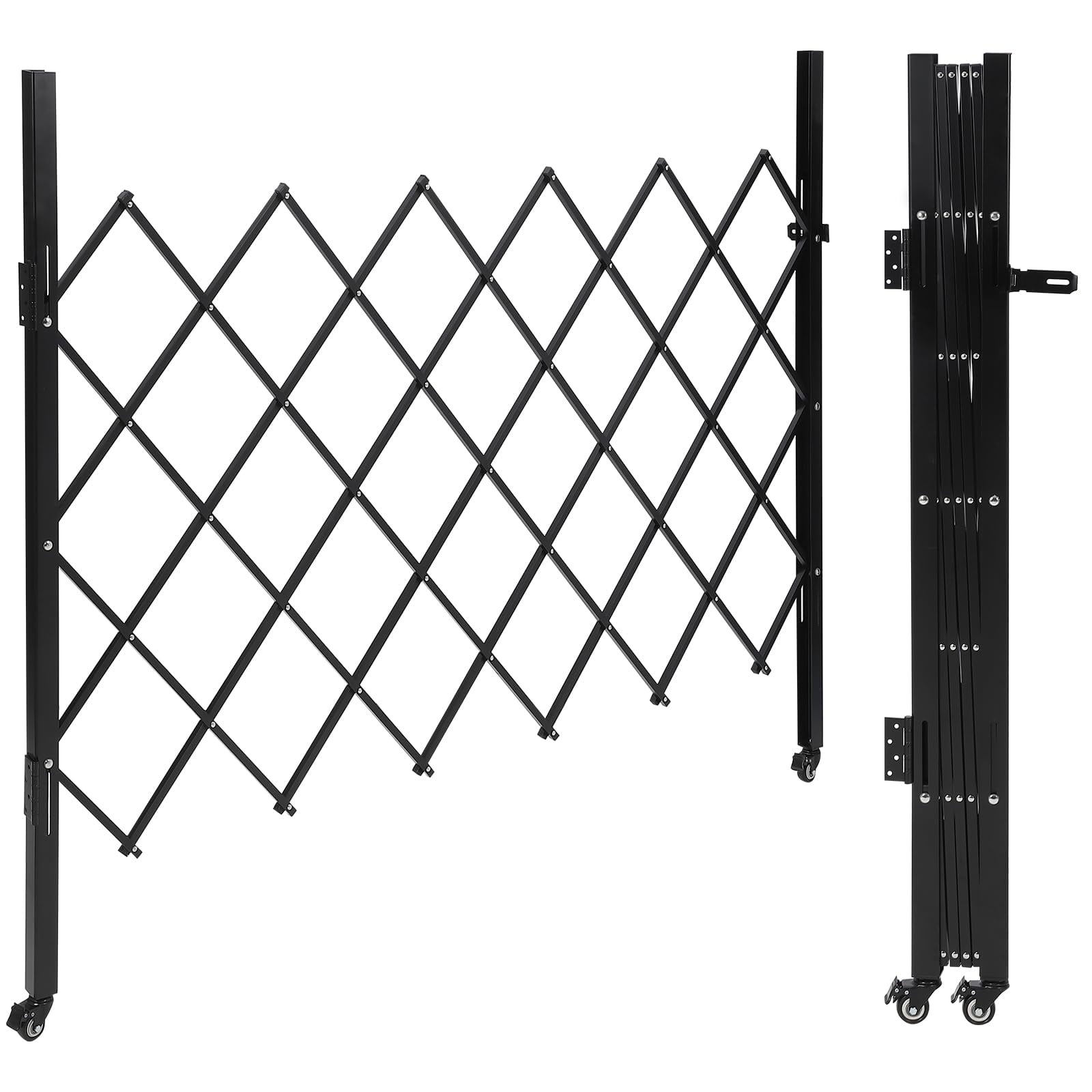 Double Folding Door Gate with Casters Steel Accordion Security Gate 360 ...