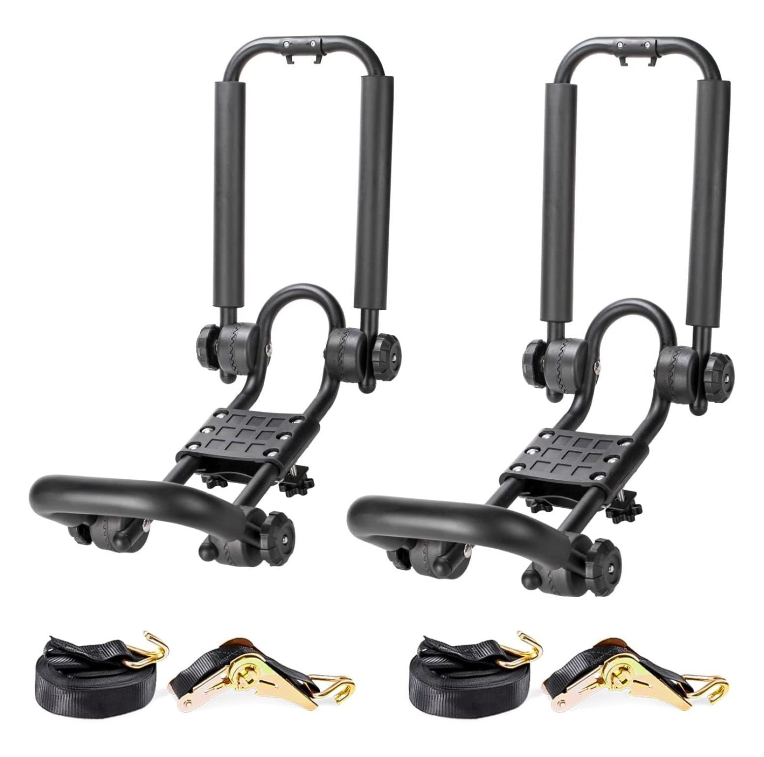 Double Folding Kayak Roof Rack for Car,J-Bar Kayak with 16 Ft Ratchet ...