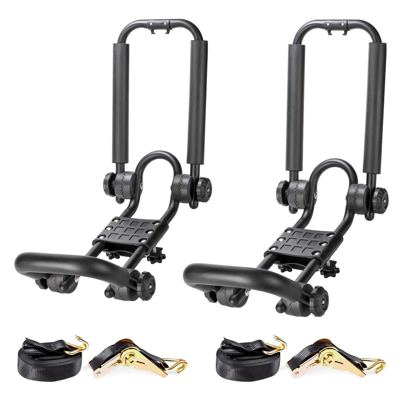 Double Folding Kayak Roof Rack for Car,J-Bar Kayak with 16 Ft Ratchet ...