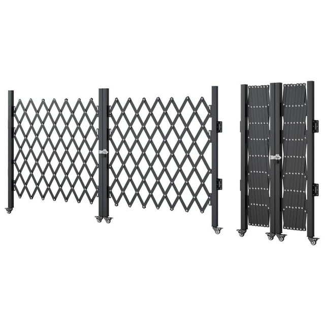 Double Folding Security Gate, 5.25'H x 10'W Folding Door Gate ...
