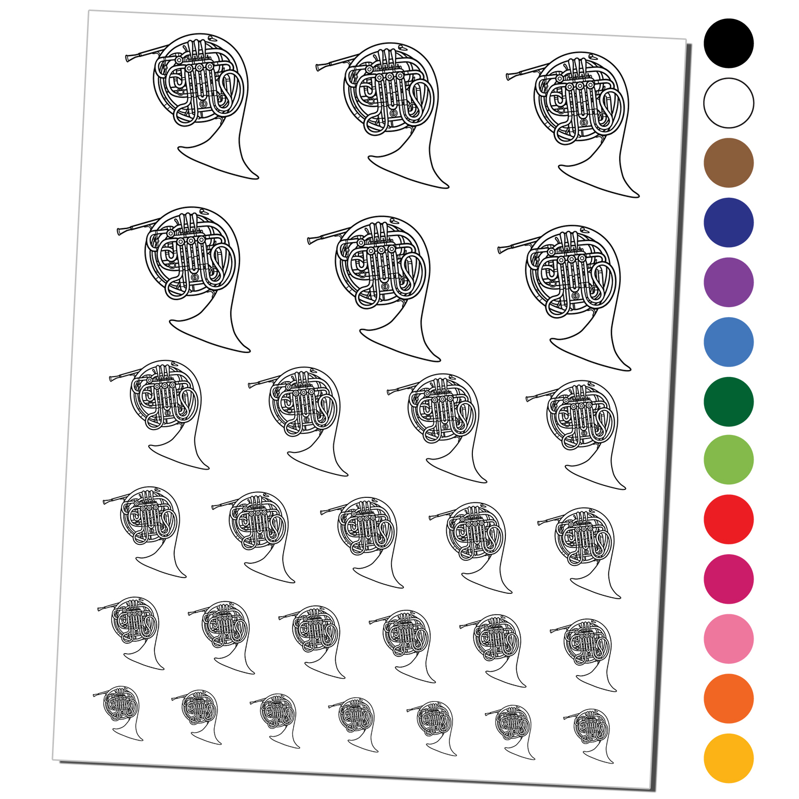 Double French Horn Brass Musical Instrument Water Resistant Temporary ...