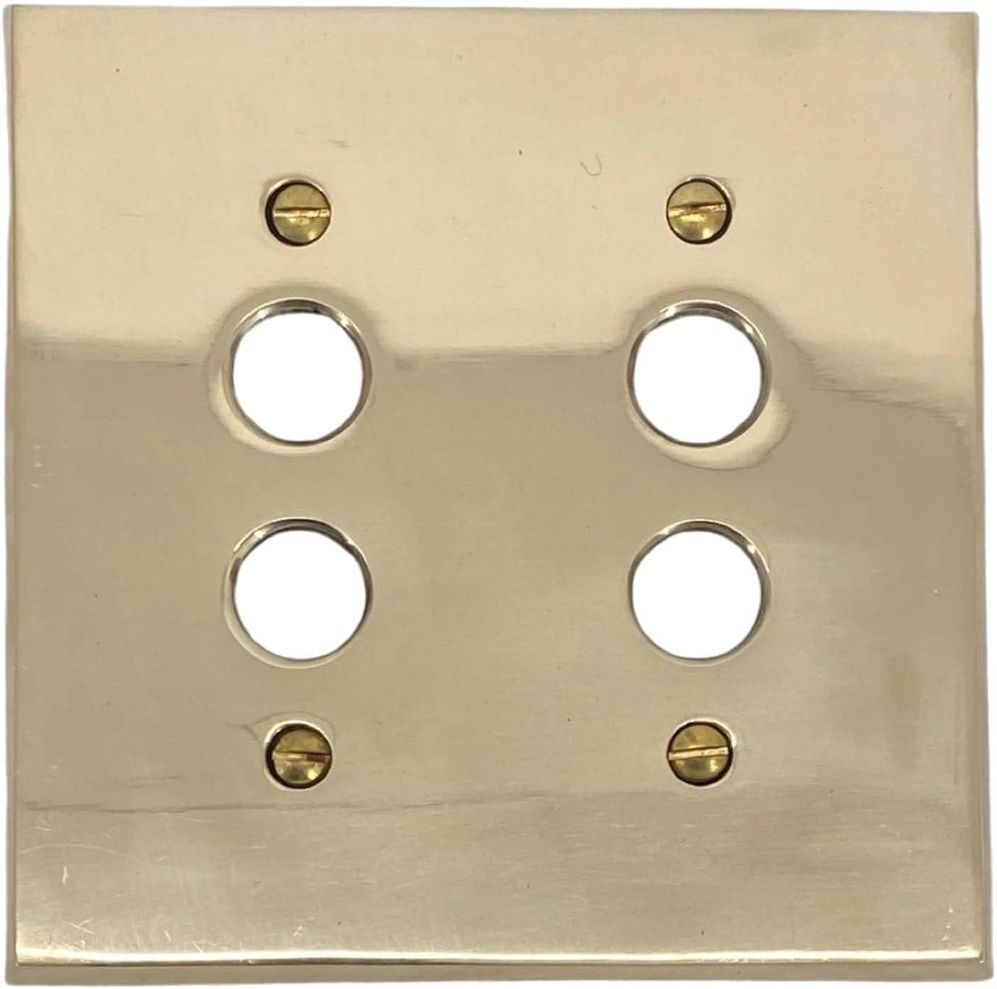 Double Gang Brass Push Button Switch Plate - Walmart.com