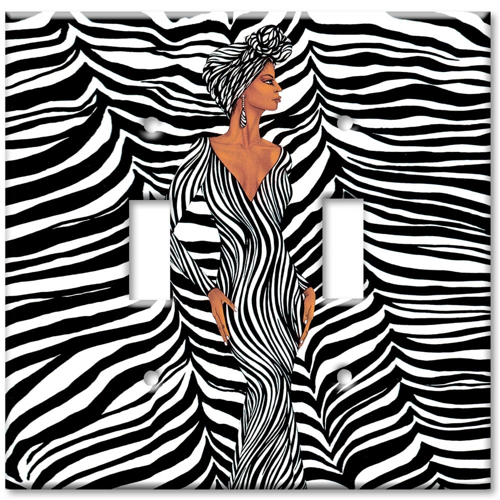 Double Gang Toggle OVERSIZE Wall Plate - Zebra Wrap - Walmart.com
