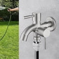 Double Garden Tap Stainless Steel Outside Tap Double Outlet Water ...