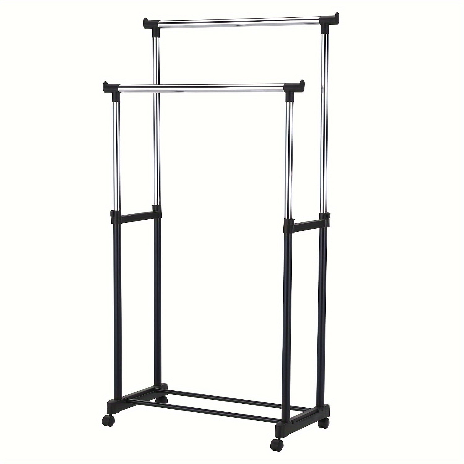 Double Garment Rack Adjustable Clothes Rail, Silver - Walmart.com