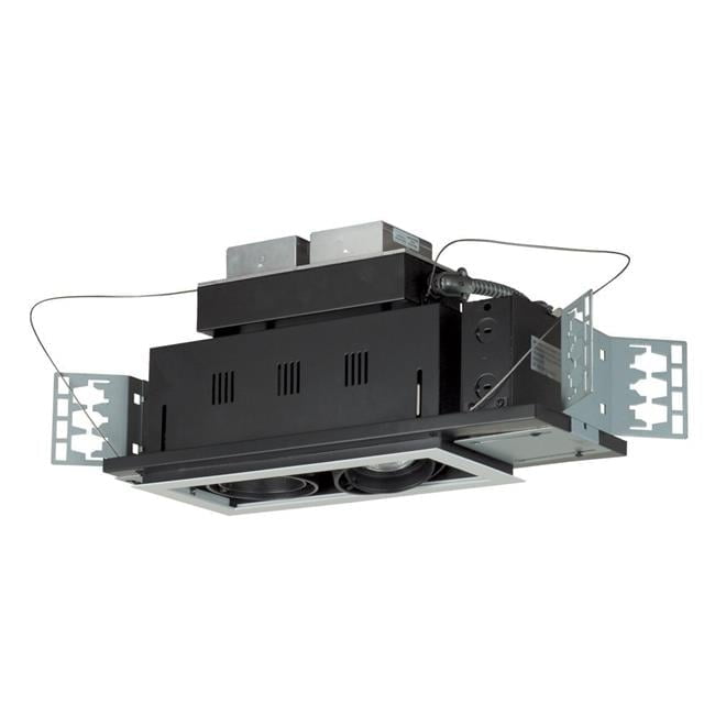 Double Gimbal Metal Halide 2 Light Linear, Black Interior with White ...