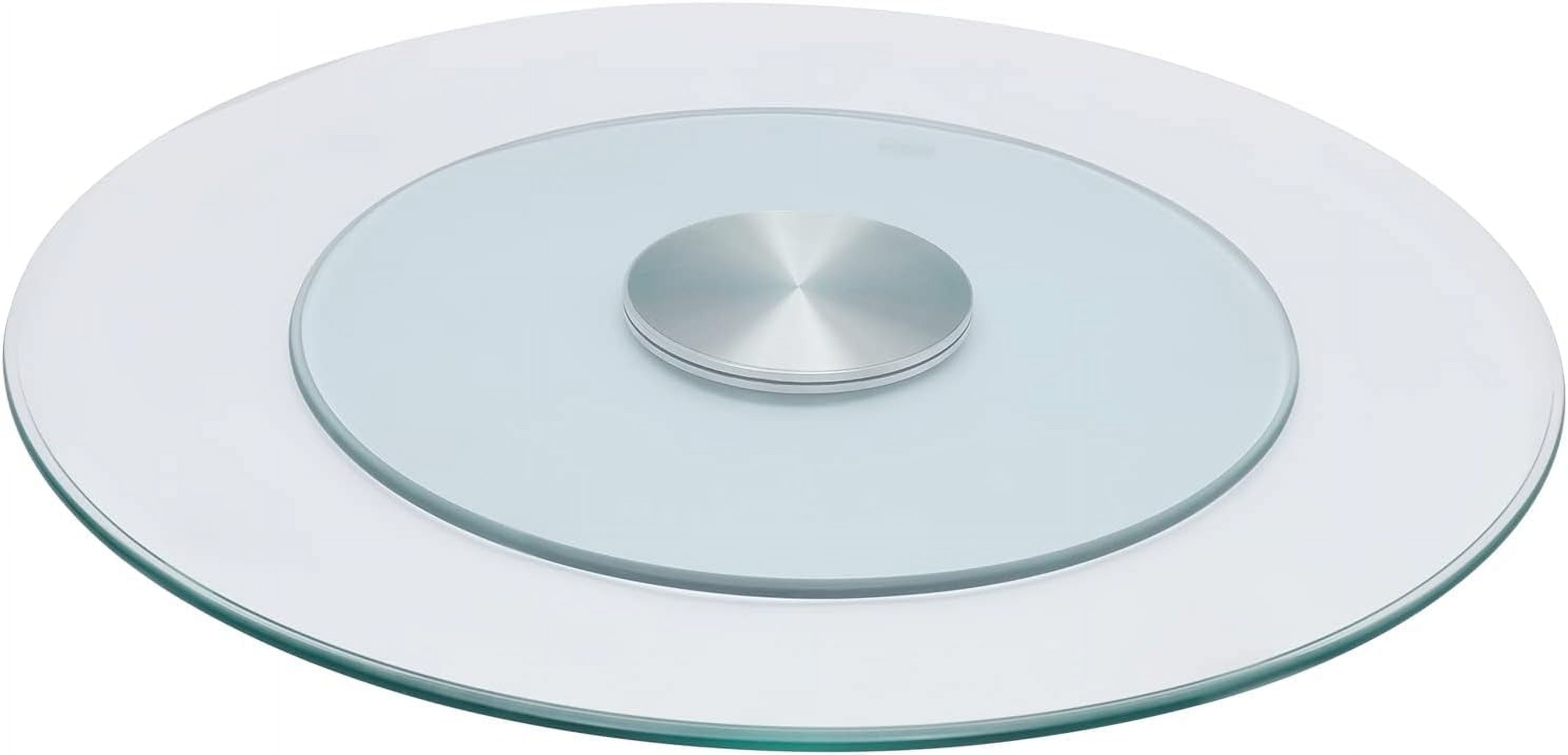 Double Glass Turntable Modern Minimalism Style Transparent Glass 360 ...