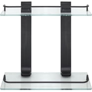Que New 16" Double Glass Shelf with Gallery Rail - Walmart.com