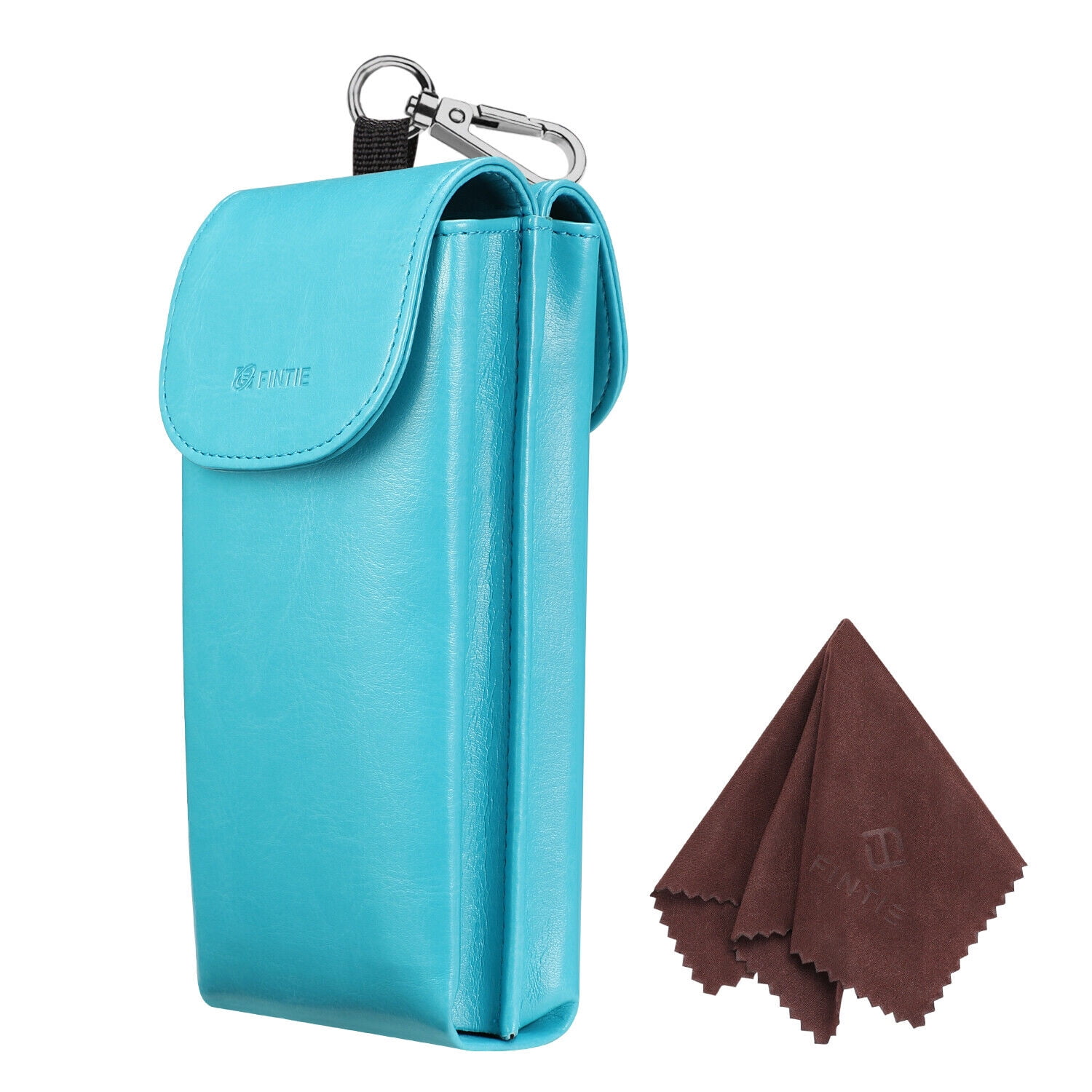 Double Glasses Case with Carabiner Hook Portable Eyeglass Case ...