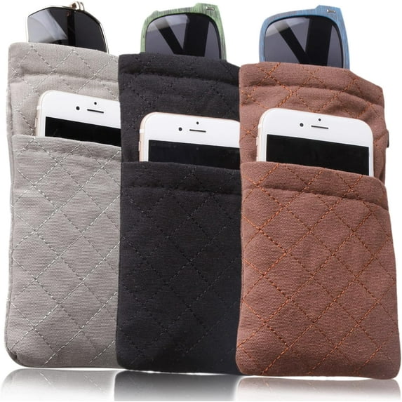 Double Glasses Cases Soft Eyeglass Case For Women Men Squeeze ...