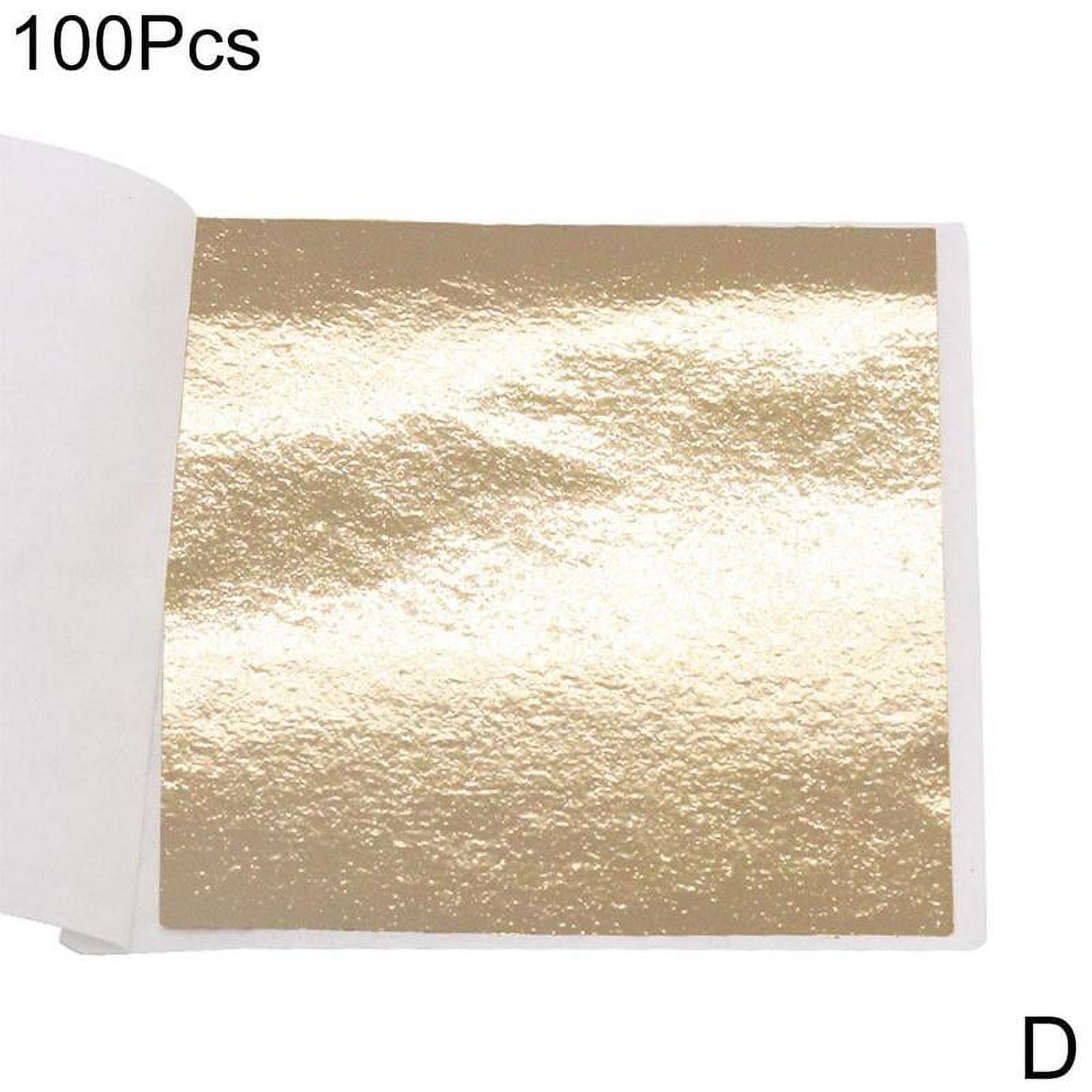 Double Gold Foil Leaf Sheets, 100 Count, Edible Gilding Paper for Food ...