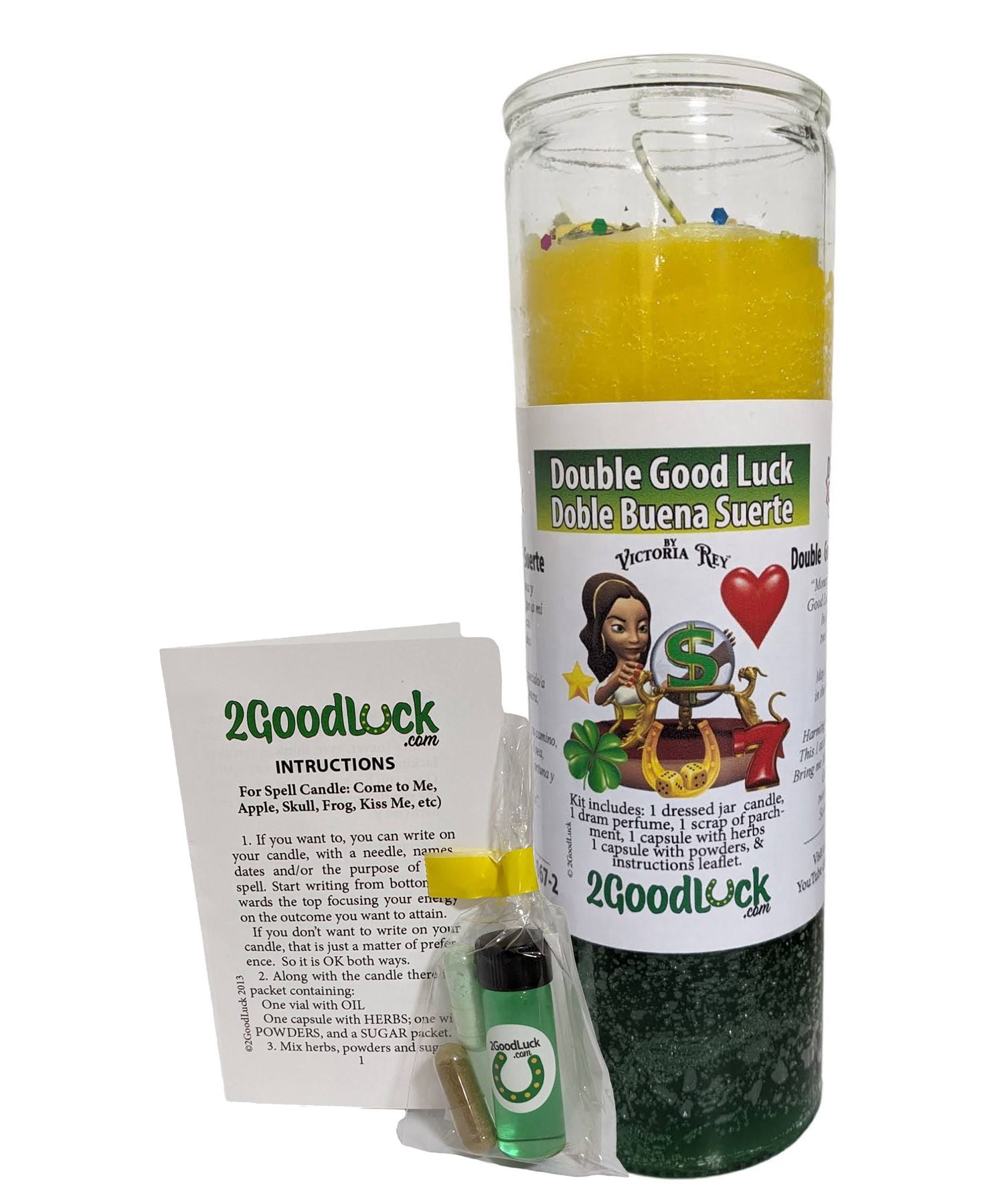 Double Good Luck Dressed Candle Kit - Doble Suerte - Walmart.com