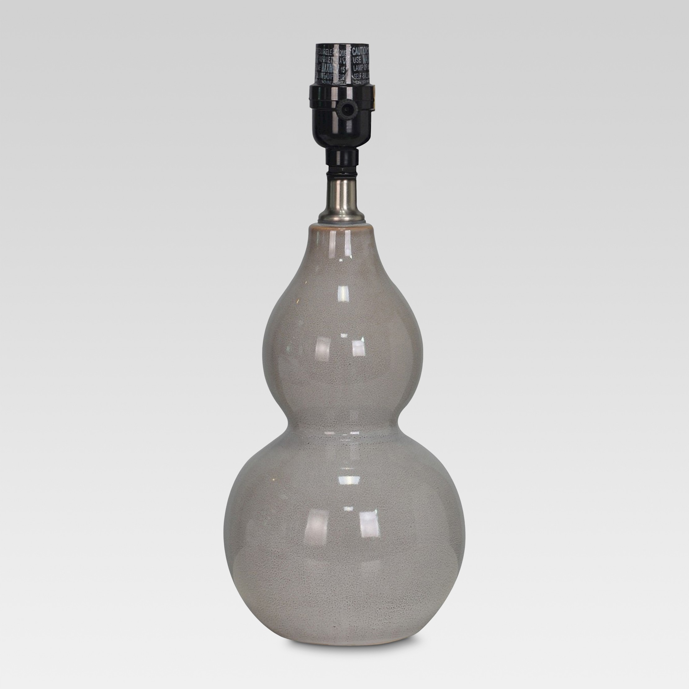 Double Gourd Ceramic Small Lamp Base Gray: Accent Lighting, No Assembly ...