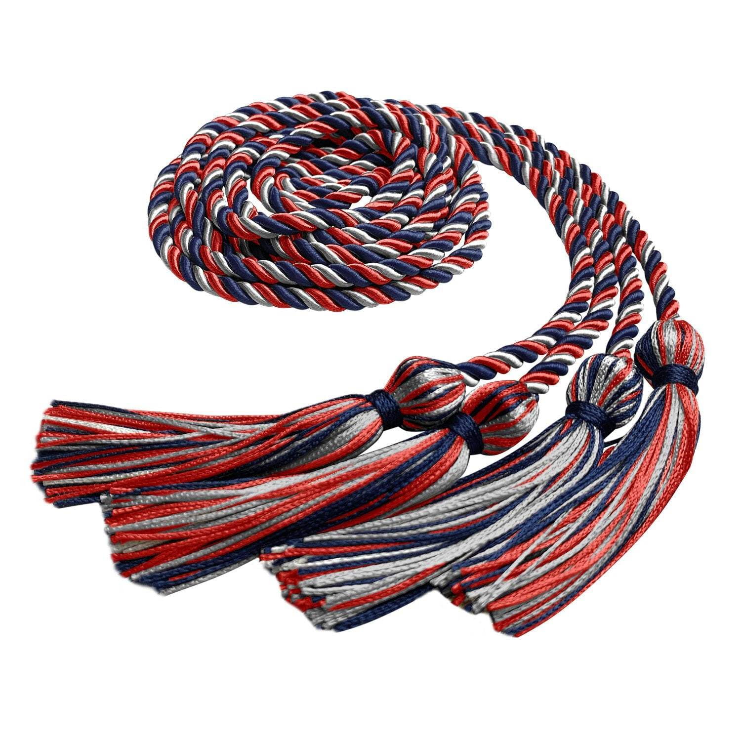 Endea Graduation Double Graduation Honor Cord Navy Blue/Red/Silver ...