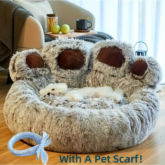 Double Gray Cute Shaped Pet Mattress, Warm And Comfortable Soft Dog ...