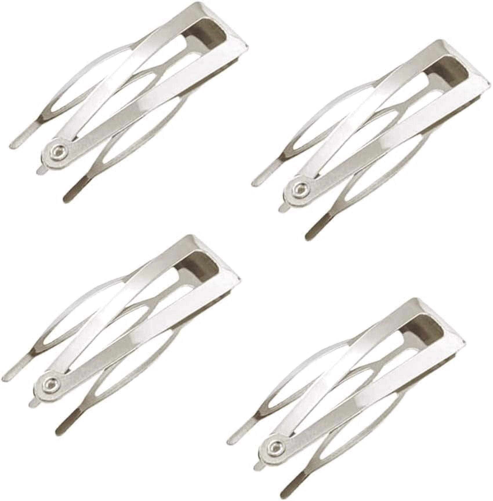 Double Grip Hair Clips 4 Pcs - Metal Snap Clips for Hair Making ...